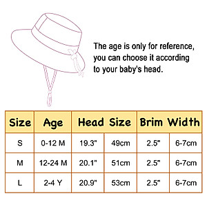 Simplicity Infant Hat Baby Girl Sun Hat Baby Boy Sun Hat White Baby Summer Hat Baby Sun Protection Bucket Hat with String and Wide Brim White Bucket Hat, White, 0-12 Months