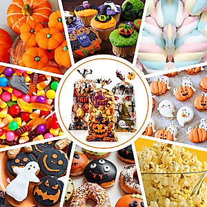BBPOOL Halloween Treat Bags, 160pcs Halloween Cellophane Bags with Twist Ties Clear Plastic Trick or Treating Bags Halloween Goodie bags for Candy Cookies Snacks Gift Wrapping