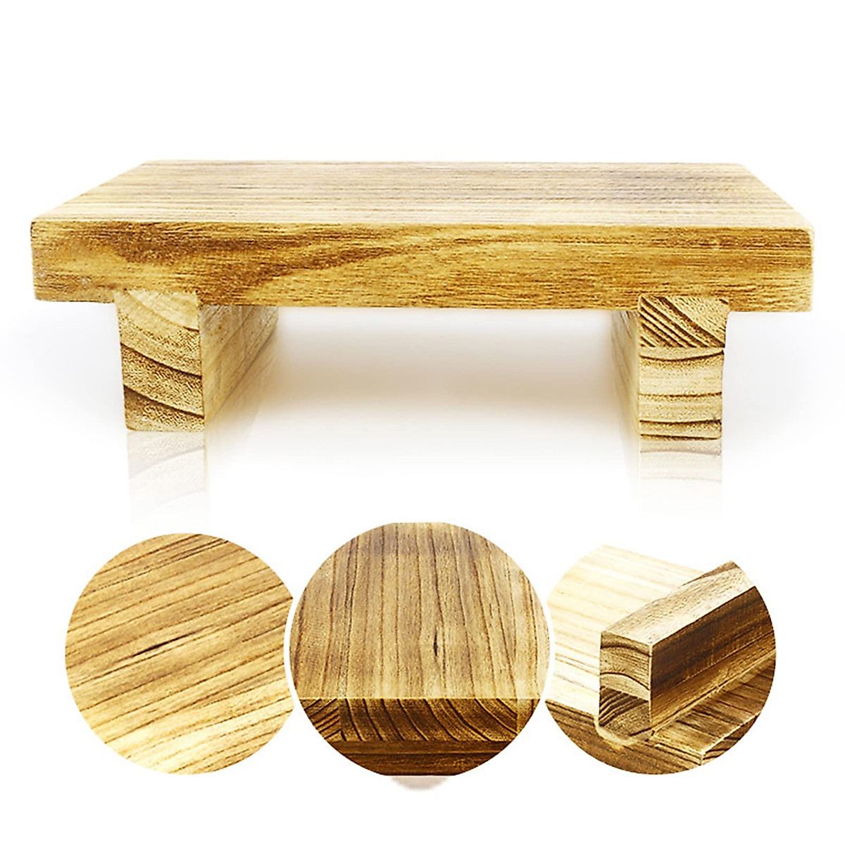 MINGZHE Step Stools,Wood Step Stool with Non Slip Wooden Step Stools Heavy Duty Wooden Bed Step Stools Single Step Stool for Bed(#1)