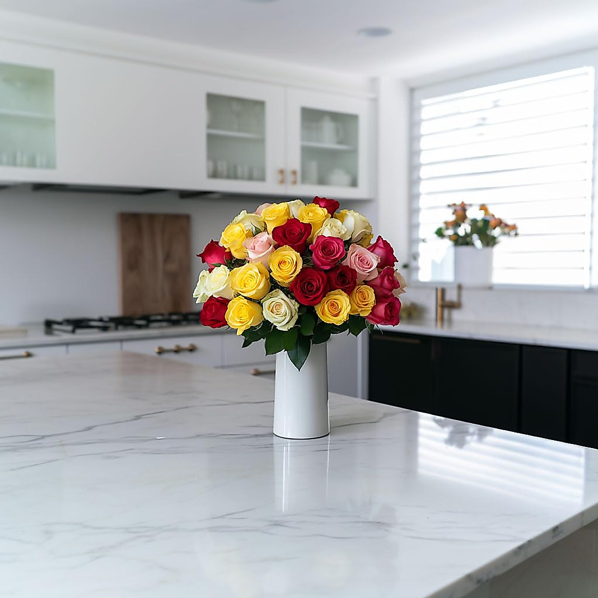 Fresh Roses- 100 Assorted Color Flowers- Lovely Gift (OM)