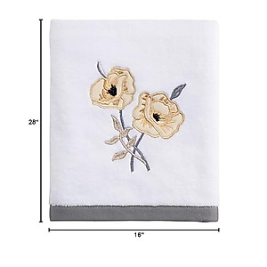 Avanti Linens - Hand Towel, Soft & Absorbent Cotton Towel (Marielle Collection), White