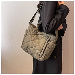 Tote Bag Large Handbag Shoulder Bag Cotton Down Hobo Bag Handbag Chic Crossbody Retro Bag