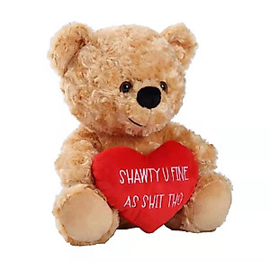 CHOIEO 10" Shawty U Fine Teddy Bear with Heart, Brown Plush Stuffed Animal Teddy Bear, Best Gifts for Girlfriend, Wife, Women, for Valentines Day, Birthday (Brown)