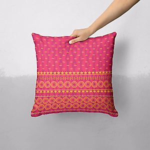 iiRov Tall Pink & Orange Vintage Pattern - Custom Decorative Home Decor Indoor or Outdoor Throw Pillow Cover for Sofa, Bed or Couch Cushion (Pillow CASE Cover ONLY)
