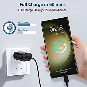 Super Fast Type C Charger 25W Android Samsung Charger 6FT USB C Charger Cable Fast Charging Block for Samsung Galaxy S23/S23 Ultra/S23+/S22/S22 Ultra/S22+/S21/S20/Note 20/Note 10/Z Fold/Flip 4/3