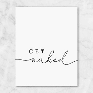 Get Naked Print Funny Bathroom Signs Bathroom Wall Art Bathroom Sign Bathroom Wall Decor -UNFRAMED (11X14 INCH)