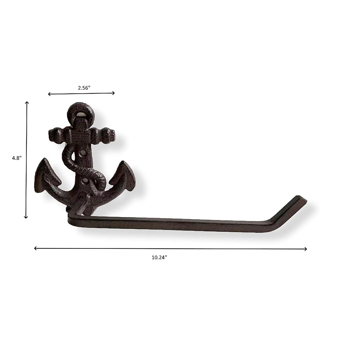 The Bridge Collection 10" Anchor Towel Holder-Unique Cast Iron Beach Towel Holders-Nautical Theme Bathroom Decor-Cast Iron Anchor Hand Towel Holder-Coastal Hanger for Towels-Toilet Paper Holder