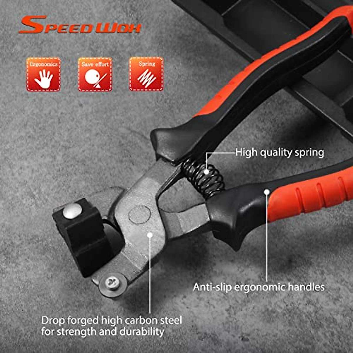 SPEEDWOX Mosaic Nippers 8" Tile Nippers with Strong Plastic Breaker Bar Scoring Wheel for Cutting Porcelain Ceramic Mirror Professional Glass Cutters Score Tile Tool Heavy Duty Fathers Day Gifts