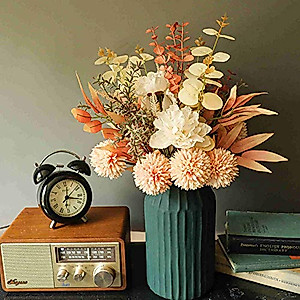 KIRIFLY Artificial Fake Flowers Plants Silk Flower Arrangements Wedding Bouquets Decorations Plastic Floral Table Centerpieces for Home Kitchen Garden Party Décor (Champagne)