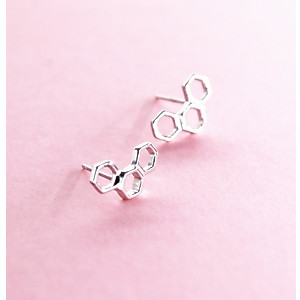 Helen de Lete Lovely Honeycomb Sterling Silver Stud Earrings