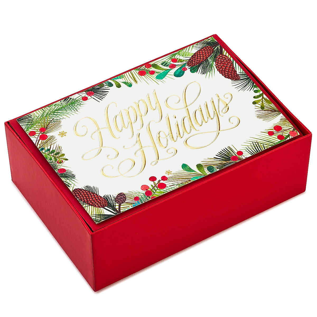 Hallmark Boxed Holiday Cards, Festive Greenery (40 Cards and Envelopes)