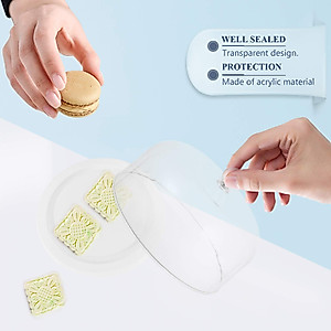 Yardwe Round cake display cover Clear Cake Dome Plate Cover Cake Display Stand Food Plate Lid Cover Cake Serving Platter Cheese Dish Holder food protector cover Cover cake dome cover