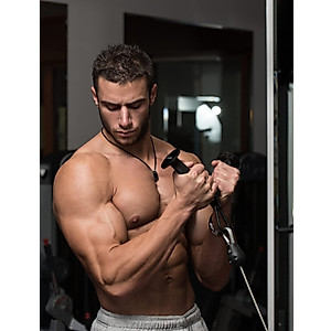 POWER GUIDANCE Triceps Pull Down Attachment, Cable Machine Accessories for Home Gym, LAT Pull Down Attachment Weight Fitness