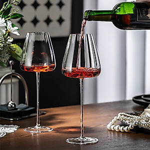 PTSTING Wine Glasses 20oz Hand Blown Red Wine Glasses Art Retro Wine Glass Set with Long Stem Set of 2 for Wine Tasting,Wedding,Anniversary,Christmas,Birthday