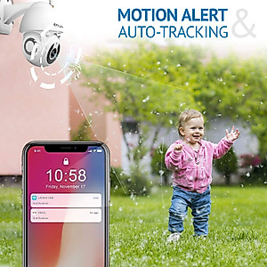 4MP Security Camera Outdoor Wired Starlight Color Night Vision, LaView 2K Cameras for Home Security AI Human Detection & Auto Tracking, IP65 Outdoor Camera 2-Way Audio, US Cloud, Compatible with Alexa