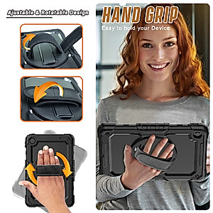 Herize Case for Lenovo Tab M10 Plus 3rd Gen 10.6 Inch 2022 | TB125FU/TB128FU/TB128XU Case with Screen Protector Pen Holder | 3 Layer Shockproof Rugged Sturdy Rubber Protective Case W/Shoulder Strap