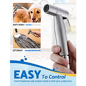 BRITULIF Handheld Bidet Sprayer for Toilet, Jet Sprayer for Toilet Muslim Shower, Adjustable Cloth Diaper Sprayer Bidets Attachment for Toilet, Toilet Sprayer with Bidet Hose for Feminine Wash