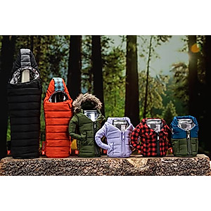 Puffin - The Puffy Beverage Vest, Insulated Can Cooler, Olive Green/Sailor Blue