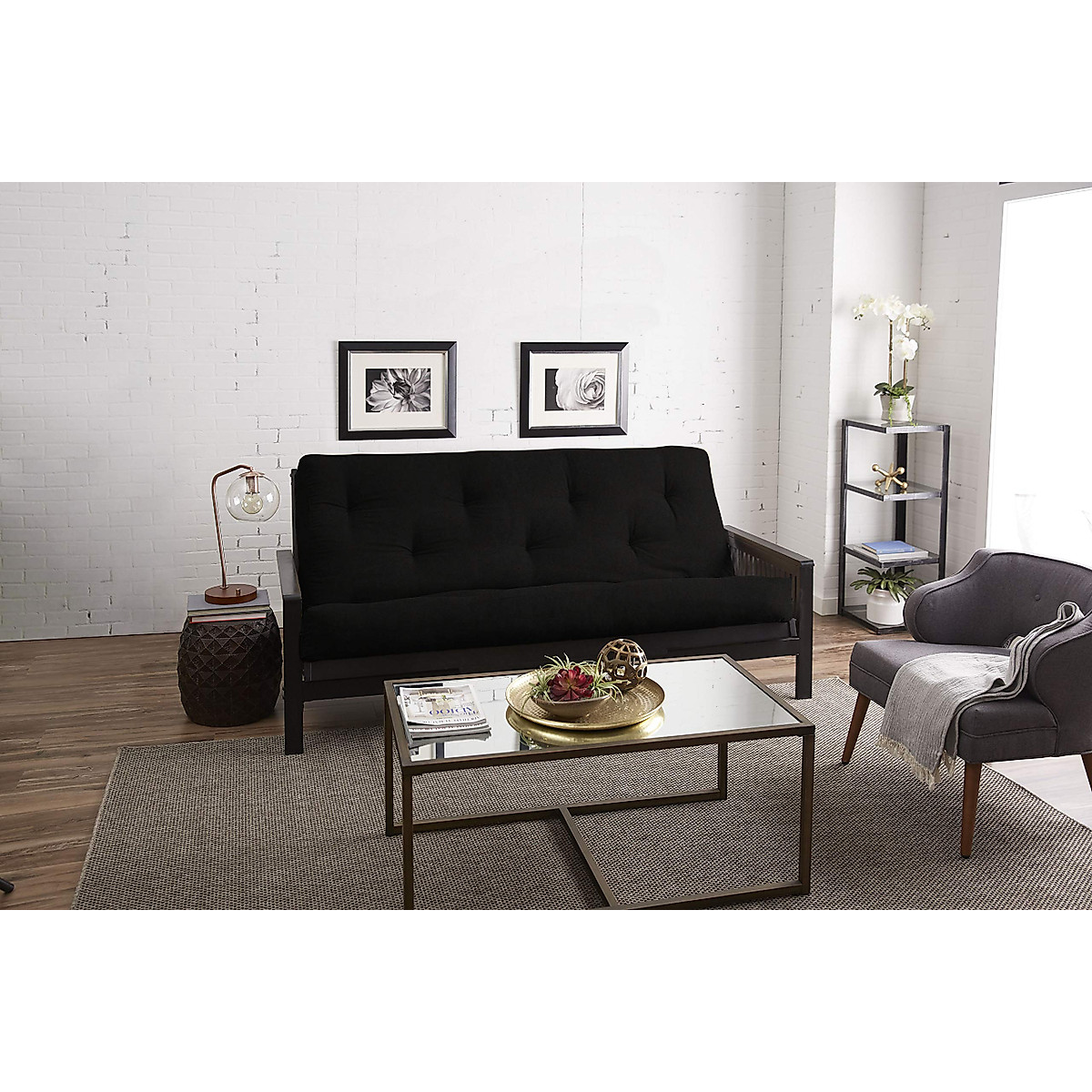 Trupedic Poly Solid Futon Mattress, 5-inch, Black