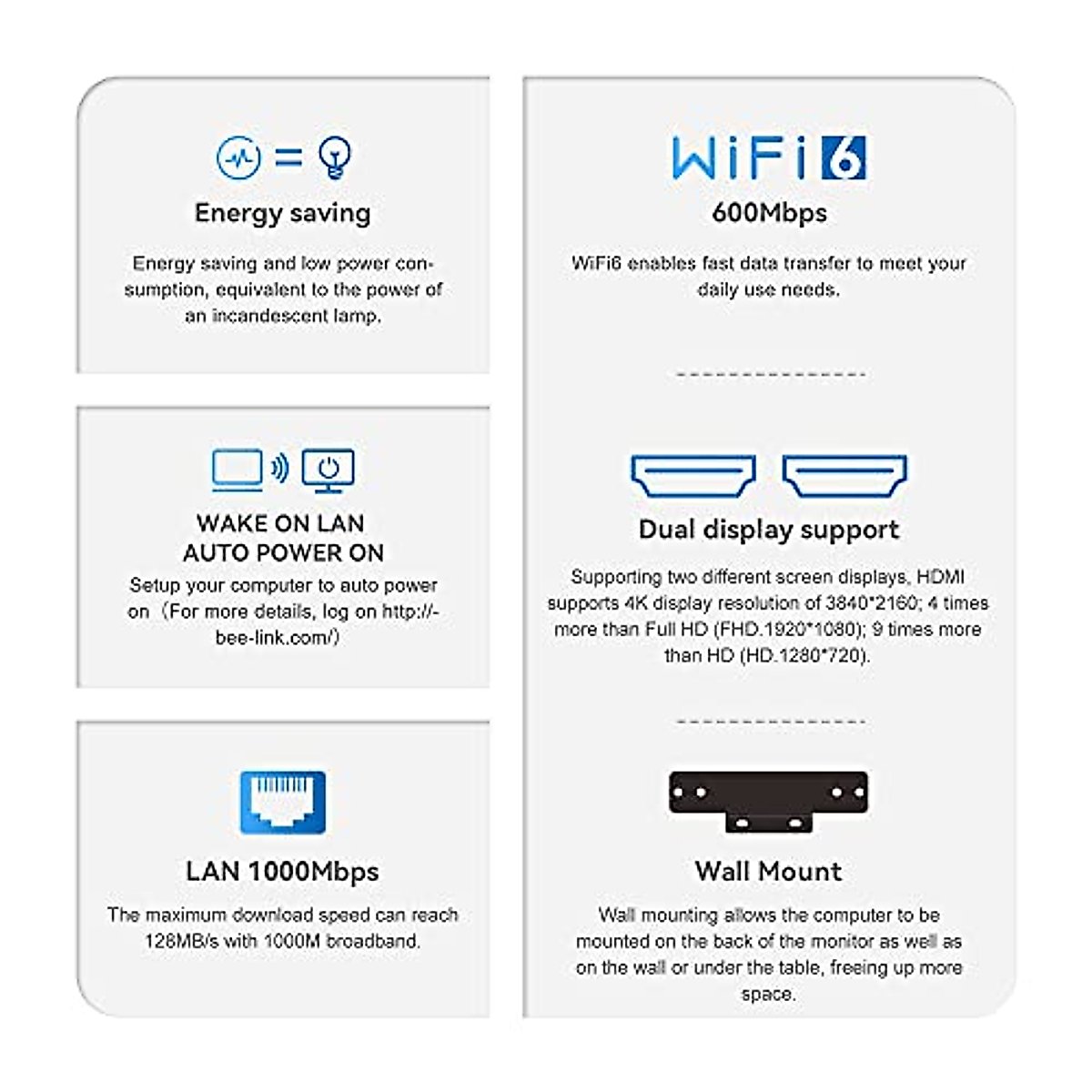 Beelink MINIS 12 PRO Mini PC with N100 Processor, 16G DDR4 500G SSD Mini Desktop PC, WiFi6, BT5.2, Dual HDMI, Ethernet LAN Business Mini Computer