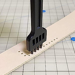 Citian Leather Round Hole Punching Tool 5mm 2/4/6 Claw Tooth Set for DIY Leather Craft (Black)