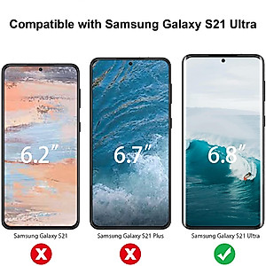 [2+2 Pack] Galaxy S21 Ultra Screen Protector 5G (6.8"), 9H Hardness Tempered Glass, Ultrasonic Fingerprint Unlock, 3D Curved, HD Clarity, Anti-Scratch for Samsung S21 Ultra 5G Glass Screen Protector