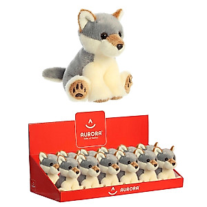 Aurora® Snuggly Lil Wiley™ Wolf Stuffed Animal - Comforting Companion - Imaginative Play - Gray 5 Inches