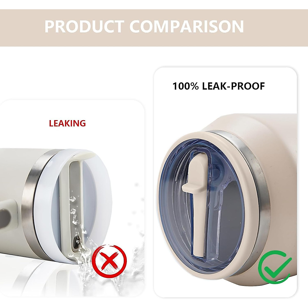 2 Pack 40 oz Tumbler Flip Straw Lid Replacement fit for Stanley Quencher, Spill Proof Splash Resistant Tumbler Lids,Dustproof Tumbler Cover, Reusable Tumbler Cover