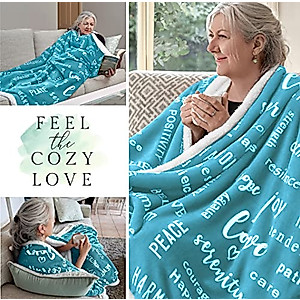 Get Well Soon Gifts for Women Men Throw Blanket, Inspirational Gift Blankets for Women, Sympathy Gifts Care Hug Healing Blanket, Calm Comfort Blanket Gifts, Thinking of You Gift for Women - Teal