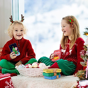 Christmas Gift Card Holder Boxes: 8PCS Gift Card Holder with Lids and Greeting Card Holiday Tins Holders for Christmas Party Favors