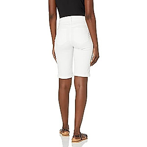 NYDJ Women's Briella Roll Cuff Jean Long Slimming Denim Shorts, Optic White, 12