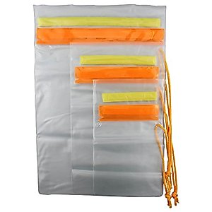 SE Set of 3 Waterproof Plastic Pouches with Hook and Loop Closure - TP126-3