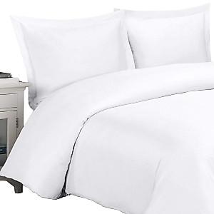 King/Cal-King White Silky Soft 100% Luxury Viscose Made from Bamboo, Duvet Covers 100% Viscose from Bamboo Duvet Cover Sets