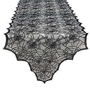Halloween Table Runner, Black Lace Spider Webs Table Runners for Halloween Table Decor, 18 X 72 Inch Creepy Cover Table Runner Halloween Decorations Halloween Party Dinner Table Centerpiece Decoration