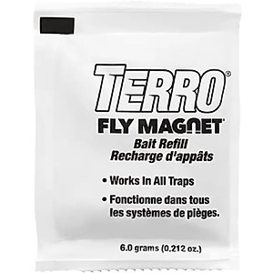 Plexon TERRO Fly Magnet, Reusable Fly Trap - Includes One Fly Bait Packet and Heavy Duty 9.5 PLEXON Hanging Chain (2 Traps)