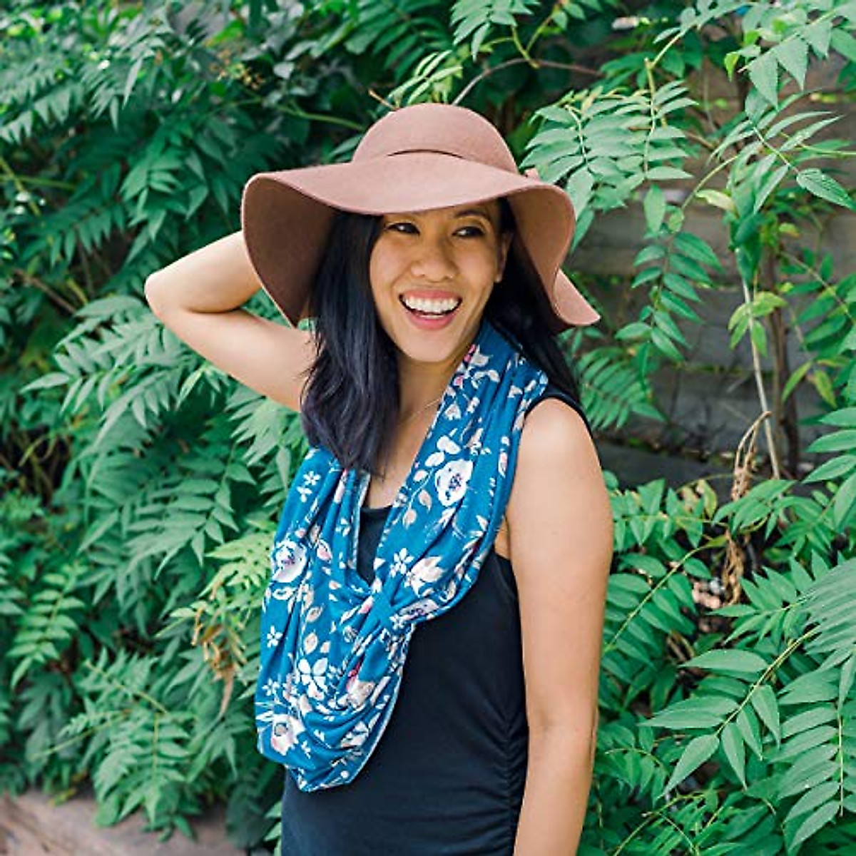 Bebe au Lait 5-in-1 Multi-Use Cover: Nursing Covers for Breastfeeding, Infinity Scarf, Nursing Shawl, Car Seat Cover, Shopping Cart Cover, Carrier Cover, Privacy Nursing Cover- Midnight Floral