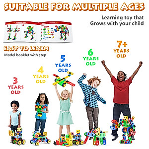 Jasonwell STEM Toys Building Blocks - 116 PCS Educational Construction Tiles Set Engineering Kit Learning Resources Christmas Birthday Gift for Toddlers Kids Ages 3 4 5 6 7 8 9 10 Year Old Boys Girls