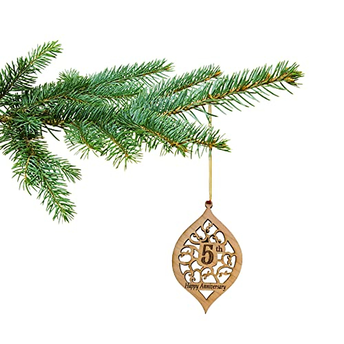 50th Anniversary Ornament 2023 - Happy Anniversary Ornament, Beautiful Laser Cut Wood Detail - Comes in a Gift Box so It's Ready for Giving (50th Anniversary 2023)