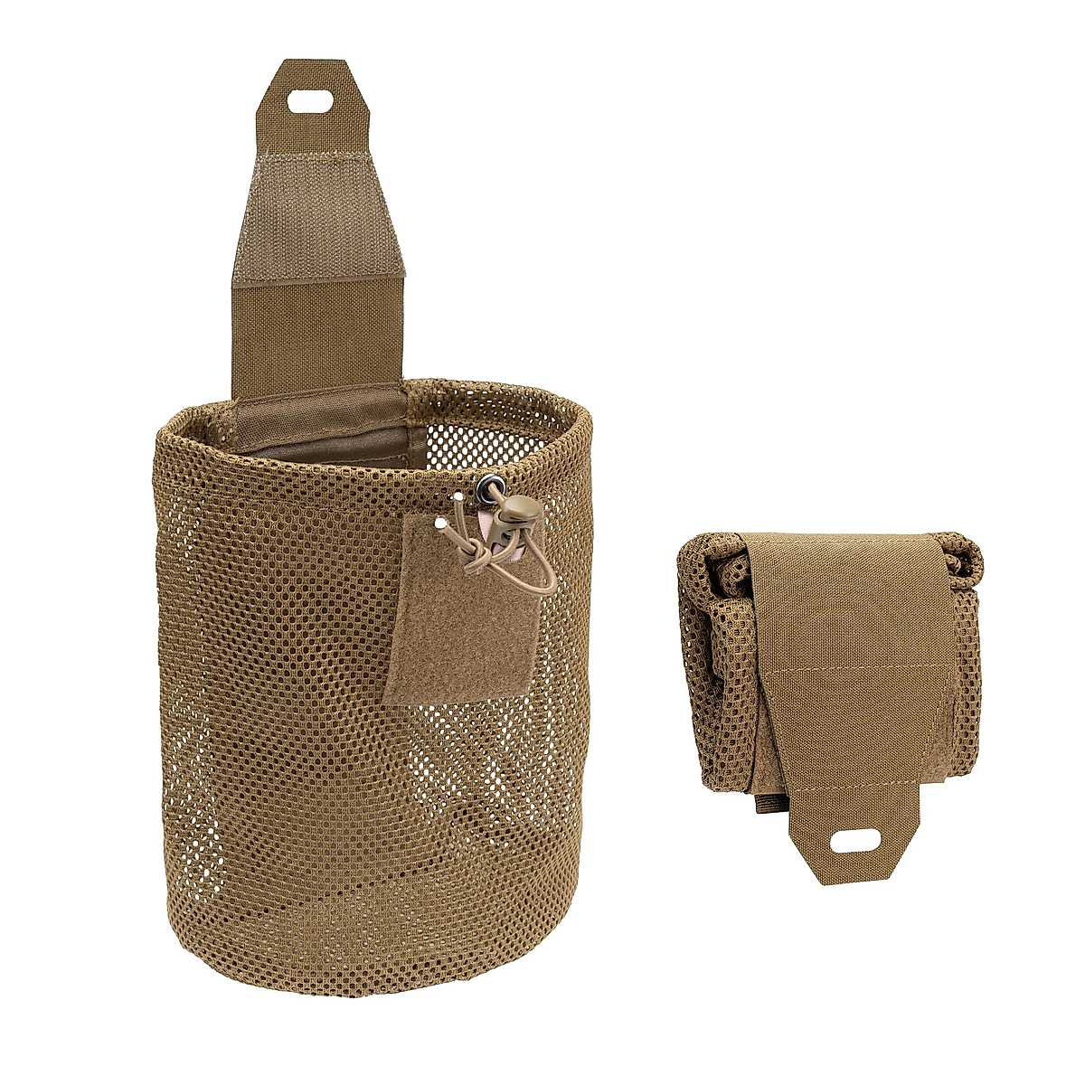 IDOGEAR Tactical Molle Dump Pouch Foldable Mag-Net Drawstring Recycle Pouch Recovery Tool Pack for Molle Belt Tactical Vest Backpack (Coyote Brown)