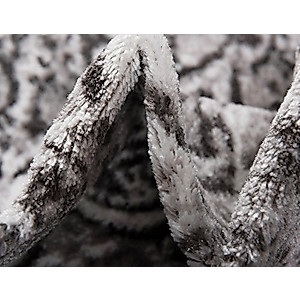 Unique Loom Sofia Collection Area Rug - Grace (2' x 13' 1" Runner, Dark Gray/ Gray)