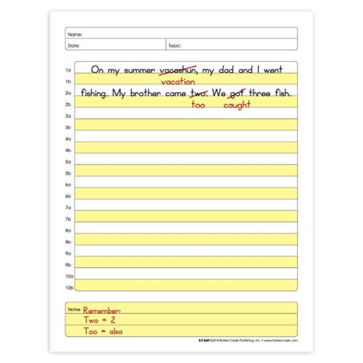 Barker Creek E-Z Edit Paper, Designed by a Professional Journalist to Strengthen Writing Skills, Alternating Lines for Making Comments and Edits, 8.5" x 11", 50 Sheets (5502-06)