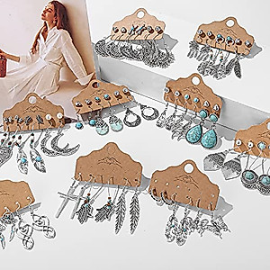 45 Pairs Silver Drop Dangle Earrings Set for Women, Boho Vintage Bronze Waterdrop Dangling Earrings