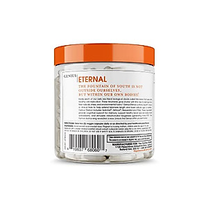 Genius Eternal, Anti-Aging Supplement - Telomere Capsules - NRF2 NADH Activator Supplements, Stem Cell Support for Longevity, Cellular Energy, Metabolism & Repair