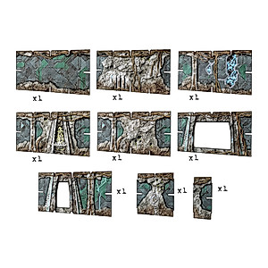 Battle Systems - Modular Tabletop 3D Gaming Sci-Fi Terrain - Perfect for 28mm-35mm Miniatures and Figures - No Painting Required - Science Fiction Aliens 40K Wargame - (Alien Catacombs)