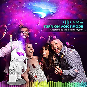 Astronaut Star Light Projector, Nebula Galaxy Projector Night Light, Remote Control, 4h Auto Close, Voice Control and 360°Rotation Magnetic Head for Kids Bedroom Decor, Christmas Gifts for Boys Girls