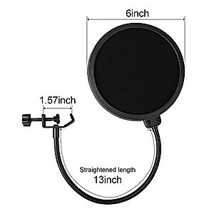 ChromLives Microphone Cover with Pop Filter, 3 in 1 Mic Furry Windscreen Microphone Foam Cover Pop Filter Compatible with Blue Yeti and Yeti Pro Condenser, Combo 3Pack