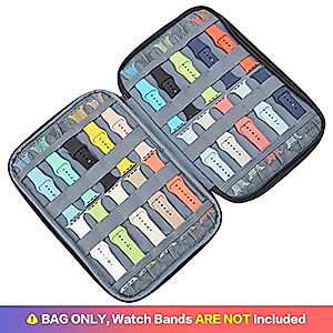 BGTREND Watch Bands Carrying Case for 35 Watch Bands, Watch Band Holder and Organizer Compatible with Apple Watch Bands and Other Accessories, Gray