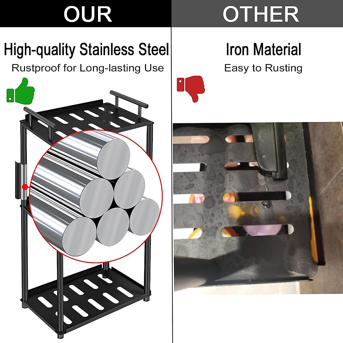 VOTZAAQ Corner Shower Caddy 3 Tier Standing Shower Caddy Corner, Black Shower Rack Bathroom Storage Organizer with Handle, Rustproof Stainless Steel Corner Shelf, Shower Shelf for Inside Shower