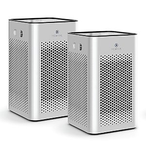 Medify MA-25 Air Purifier with True HEPA H13 Filter | 825 ft² Coverage in 1hr for Allergens, Smoke, Wildfires, Odors, Pollen, Pet Dander | Quiet 99.9% Removal to 0.1 Microns | Silver, 2-Pack