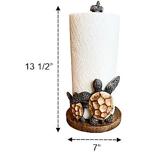 Sea Turtle Love Decorative Paper Towel Holder - Nautical Ocean Beach Coastal Decor - Turtle Hugs